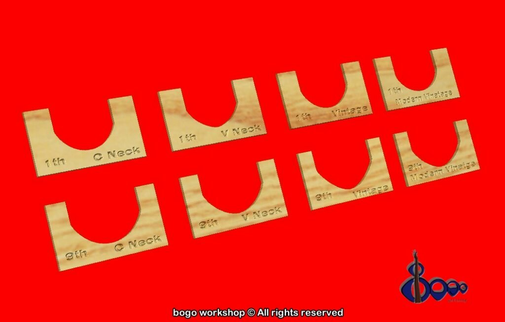 Neck profile templates for Acoustic/ Western guitars - bogoworkshop