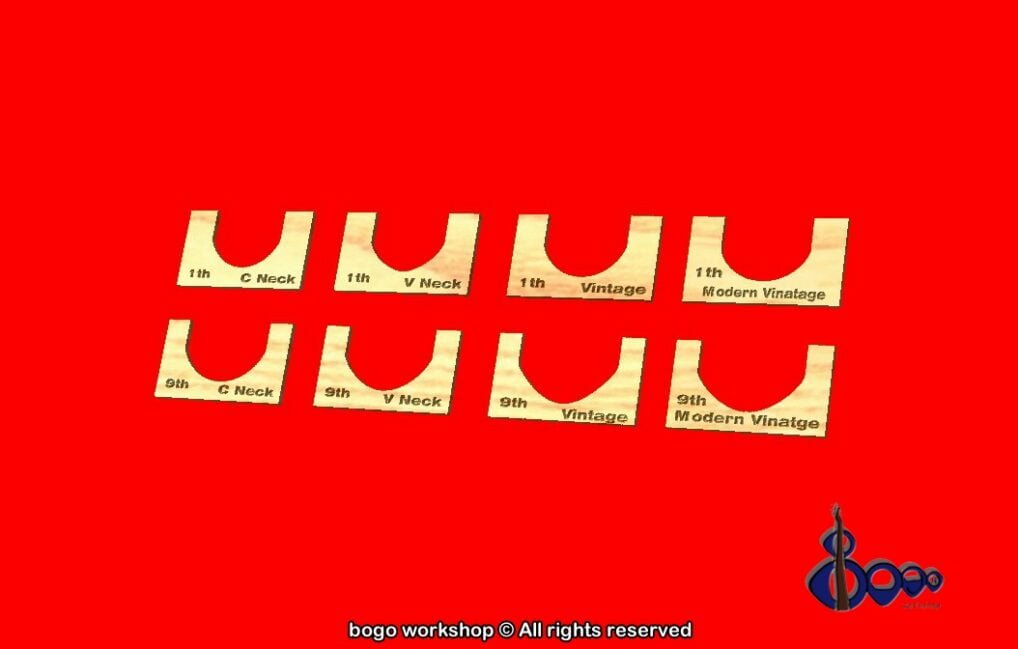 Neck profile templates for Acoustic/ Western guitars - bogoworkshop