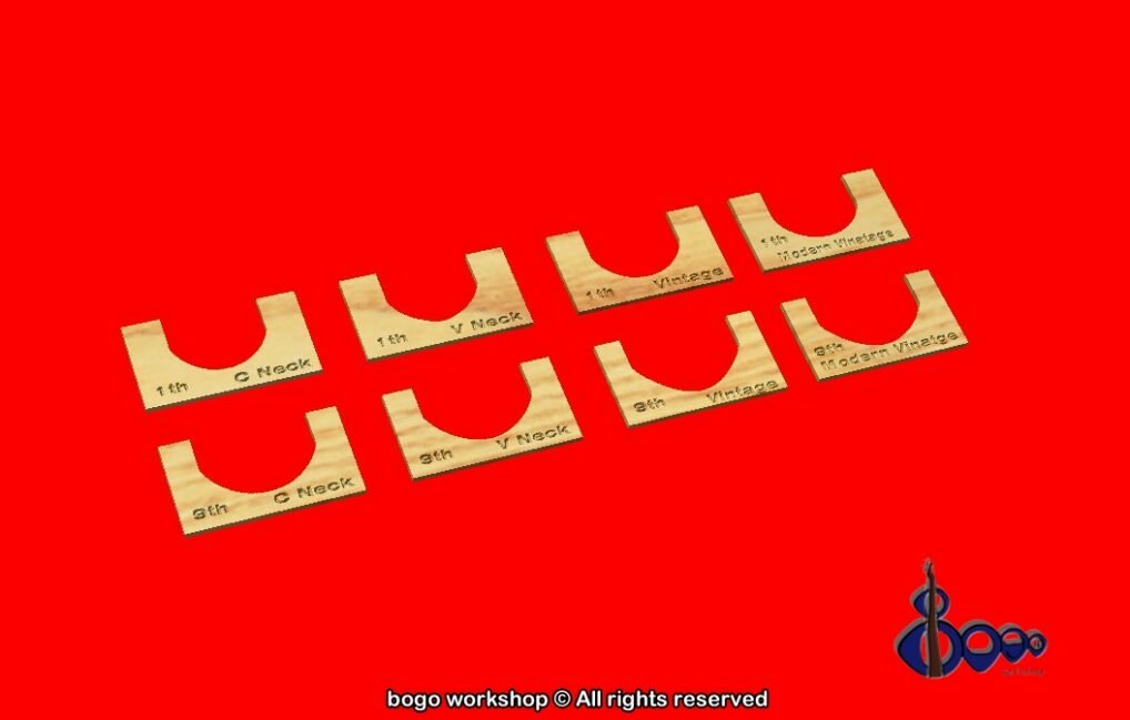 Neck profile templates for Acoustic/ Western guitars - bogoworkshop