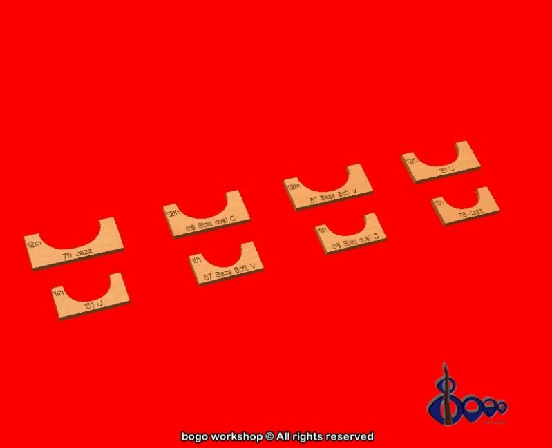 Neck profile templates for guitars and bass guitars - bogoworkshop