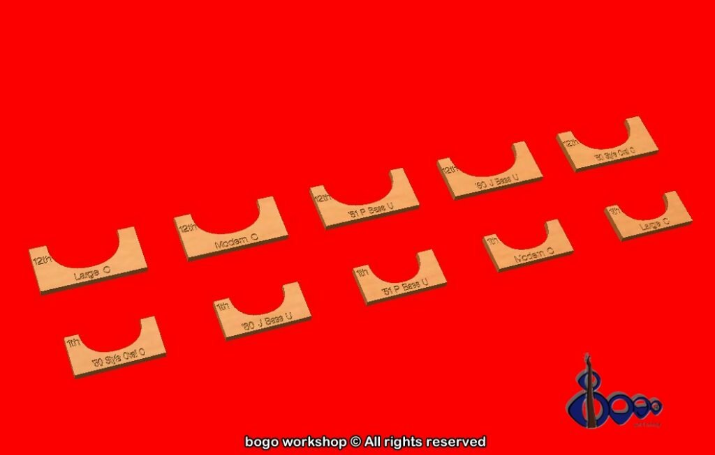 Neck profile templates for guitars and bass guitars - bogoworkshop