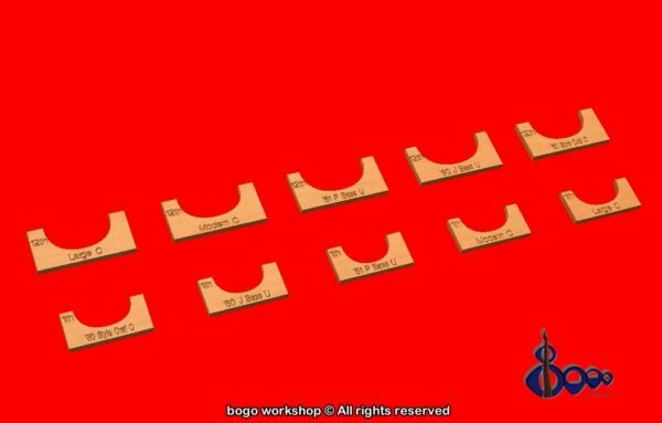 Neck profile templates for guitars and bass guitars - bogoworkshop