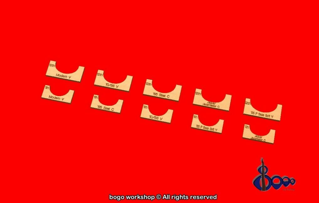 Neck profile templates for guitars and bass guitars - bogoworkshop