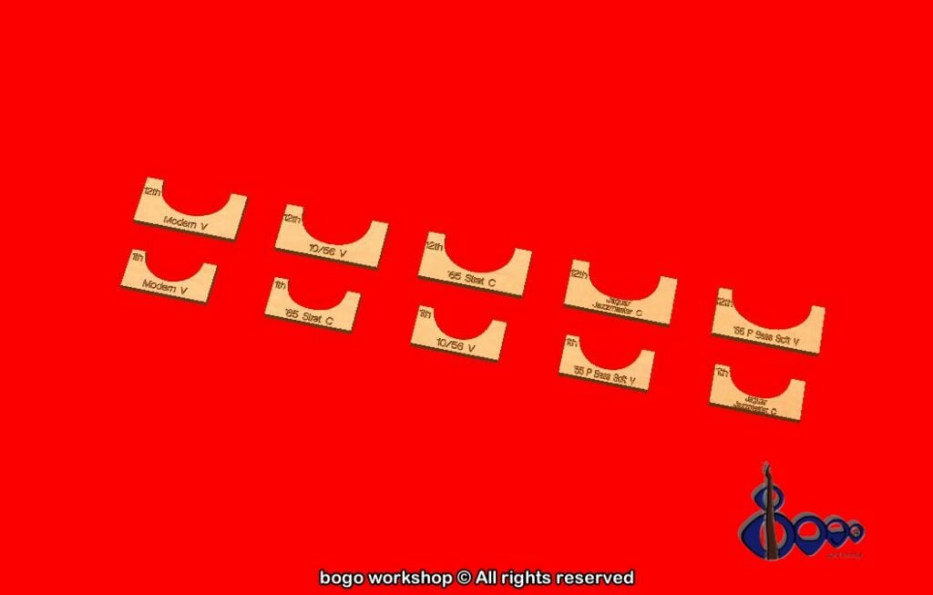 Neck profile templates for guitars and bass guitars - bogoworkshop