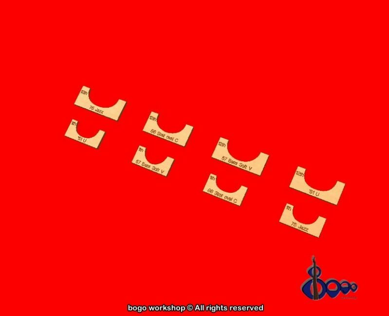 Neck profile templates for guitars and bass guitars - bogoworkshop