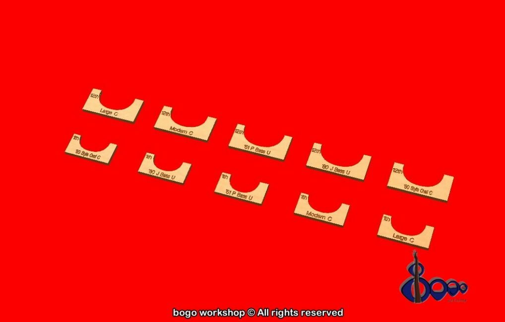 Neck profile templates for guitars and bass guitars - bogoworkshop