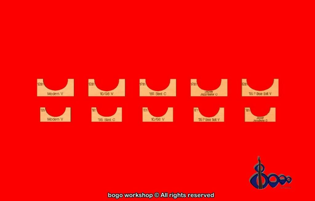 Neck profile templates for guitars and bass guitars - bogoworkshop
