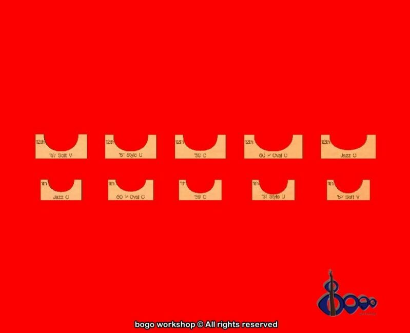 Neck profile templates for guitars and bass guitars - bogoworkshop