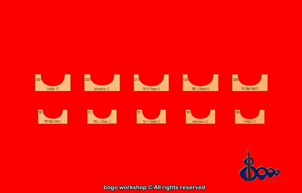 Neck profile templates for guitars and bass guitars - bogoworkshop